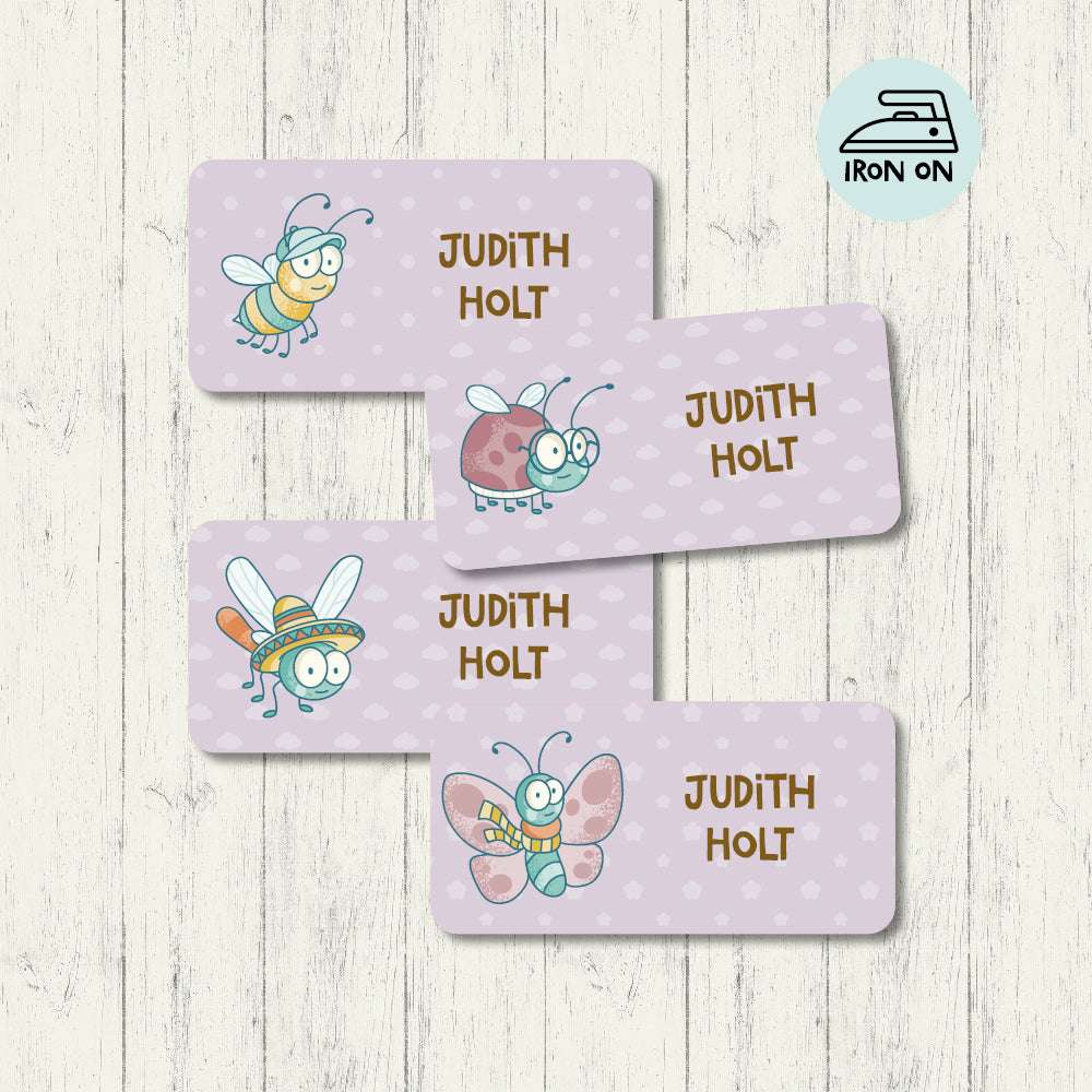 Cute Critters Standard Iron On Labels for Kids