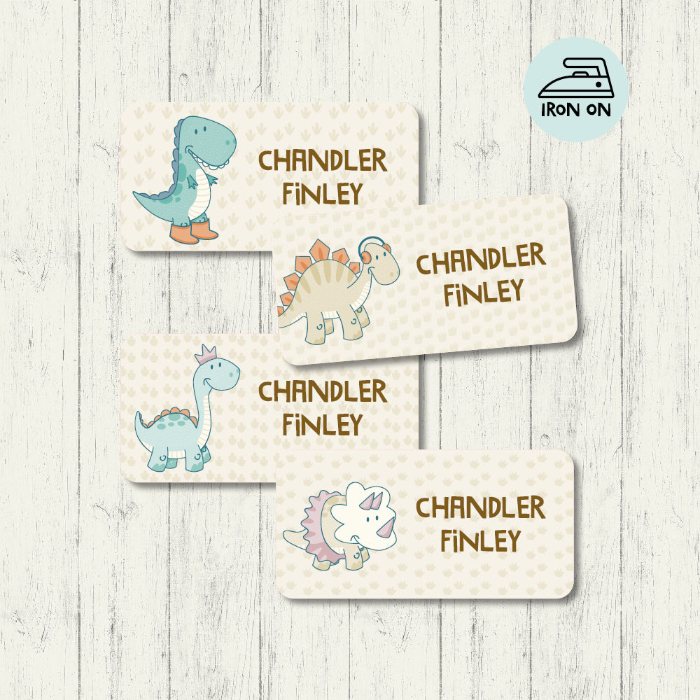 Dino Buddies Iron-On Labels: Fun & Durable for Kids