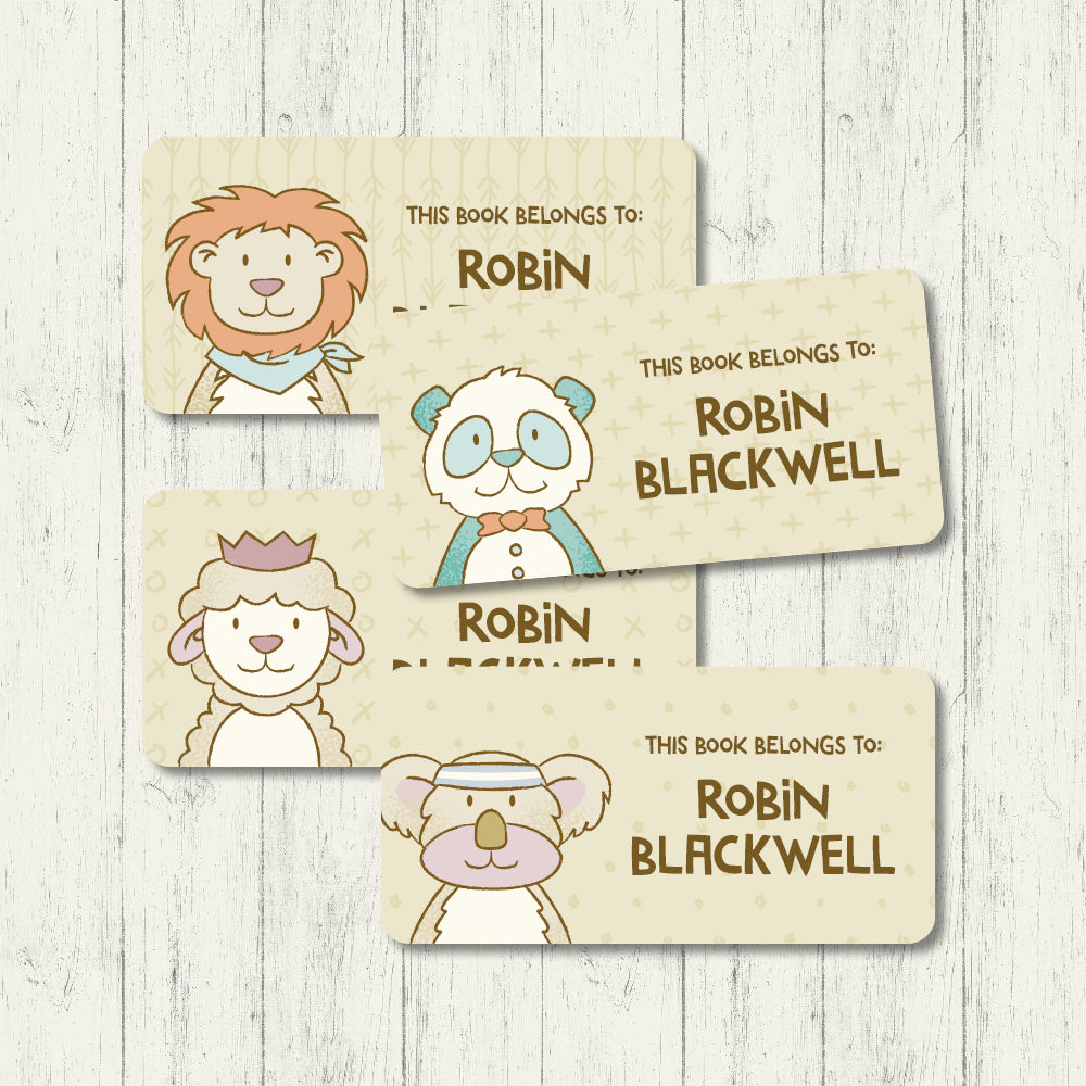 Fuzzy Friends Book Labels – Personalised for Kids’ Books