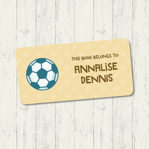 Soccer Book Label – Kids Book Name Stickers
