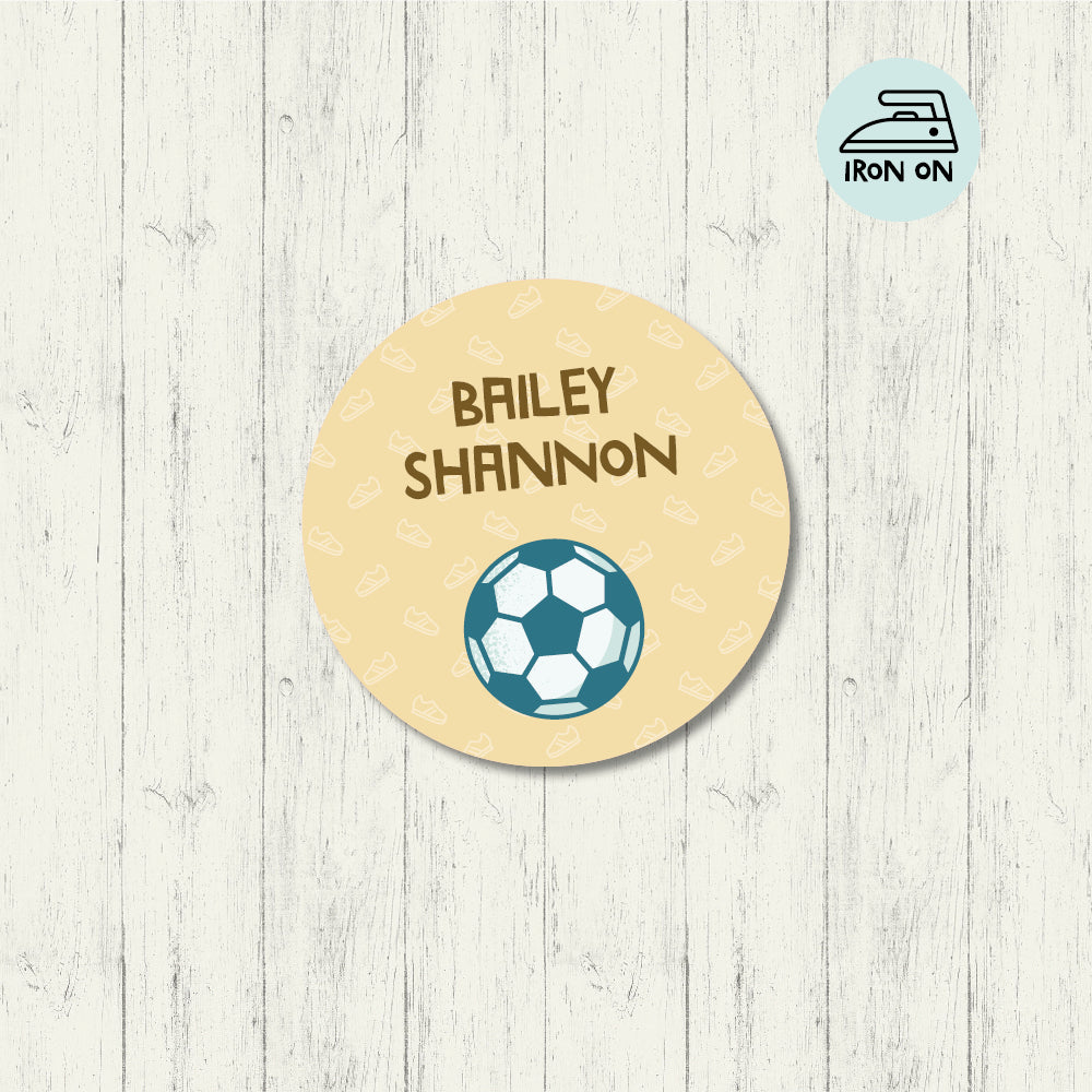 Soccer Round Iron-On Label – Durable Name Tags